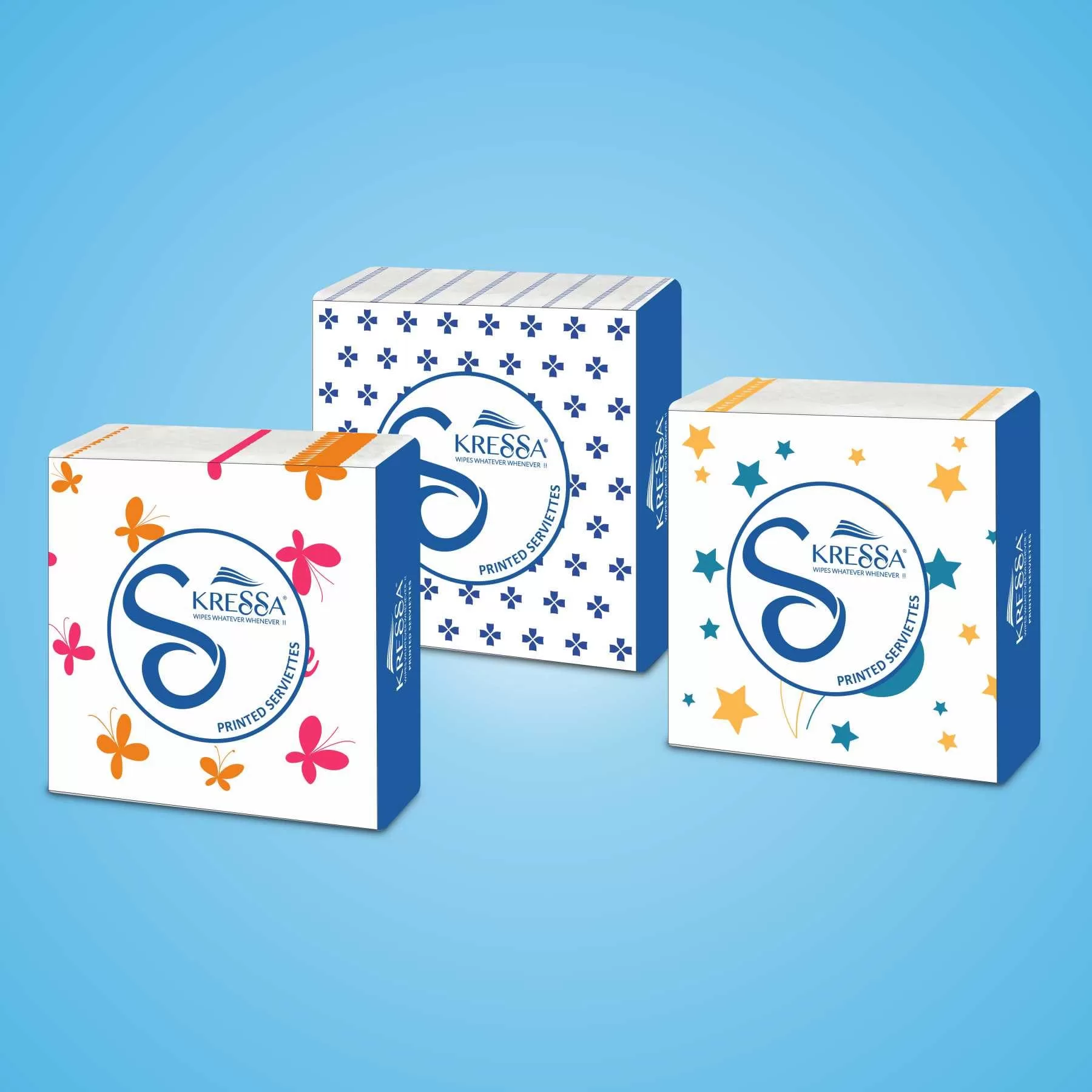 Kressa Printed Paper Napkins For Party | 2 Ply Printed Tissue Paper ...