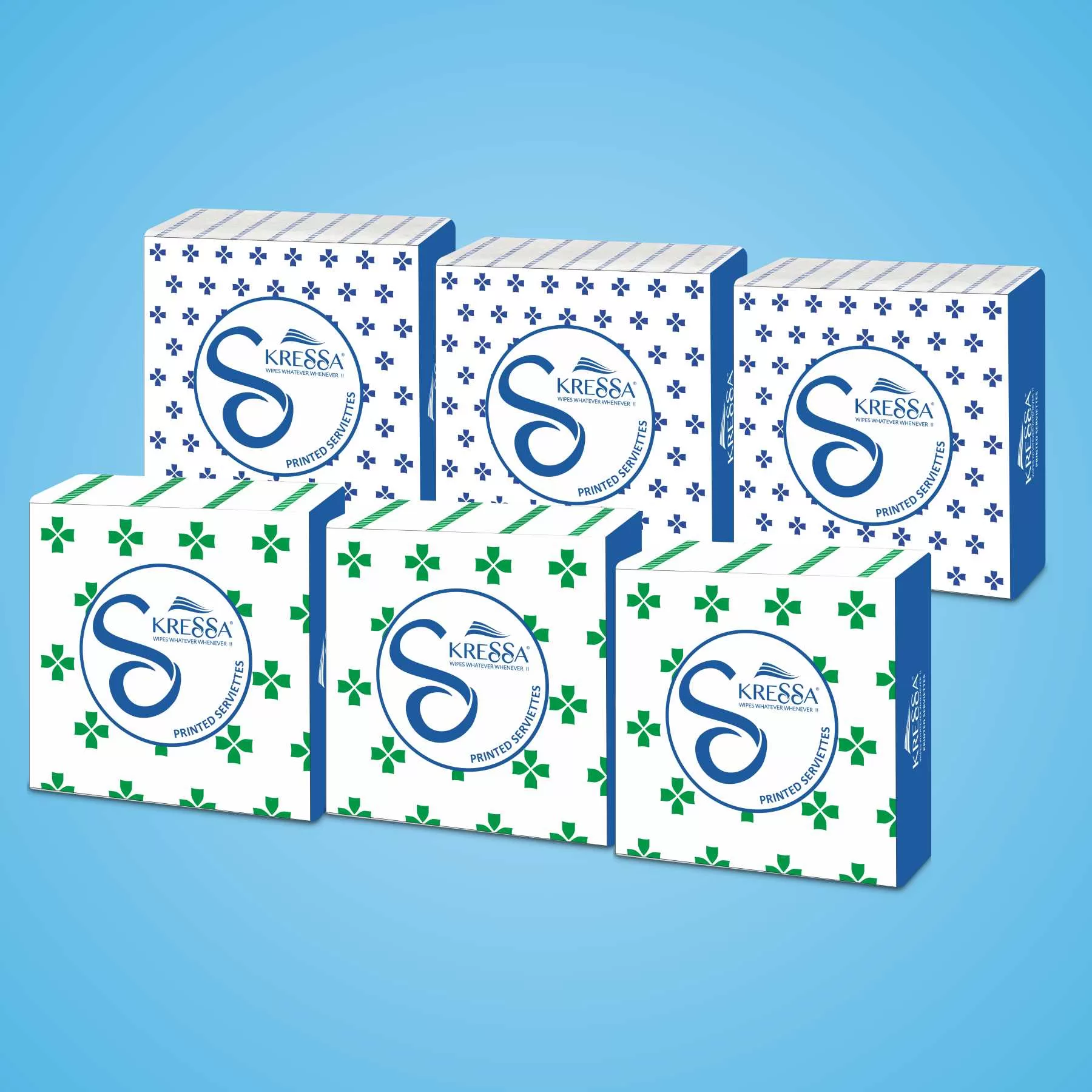 Kressa Paper Napkins Printed | 2 Ply Pack of 6- 300 Napkins - Kulture ...